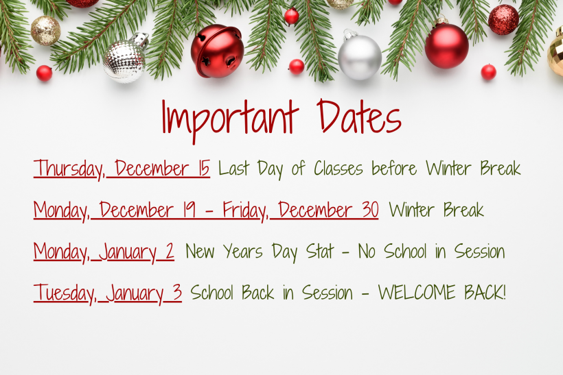 Important Dates | Individual Learning Center & Continuing Education
